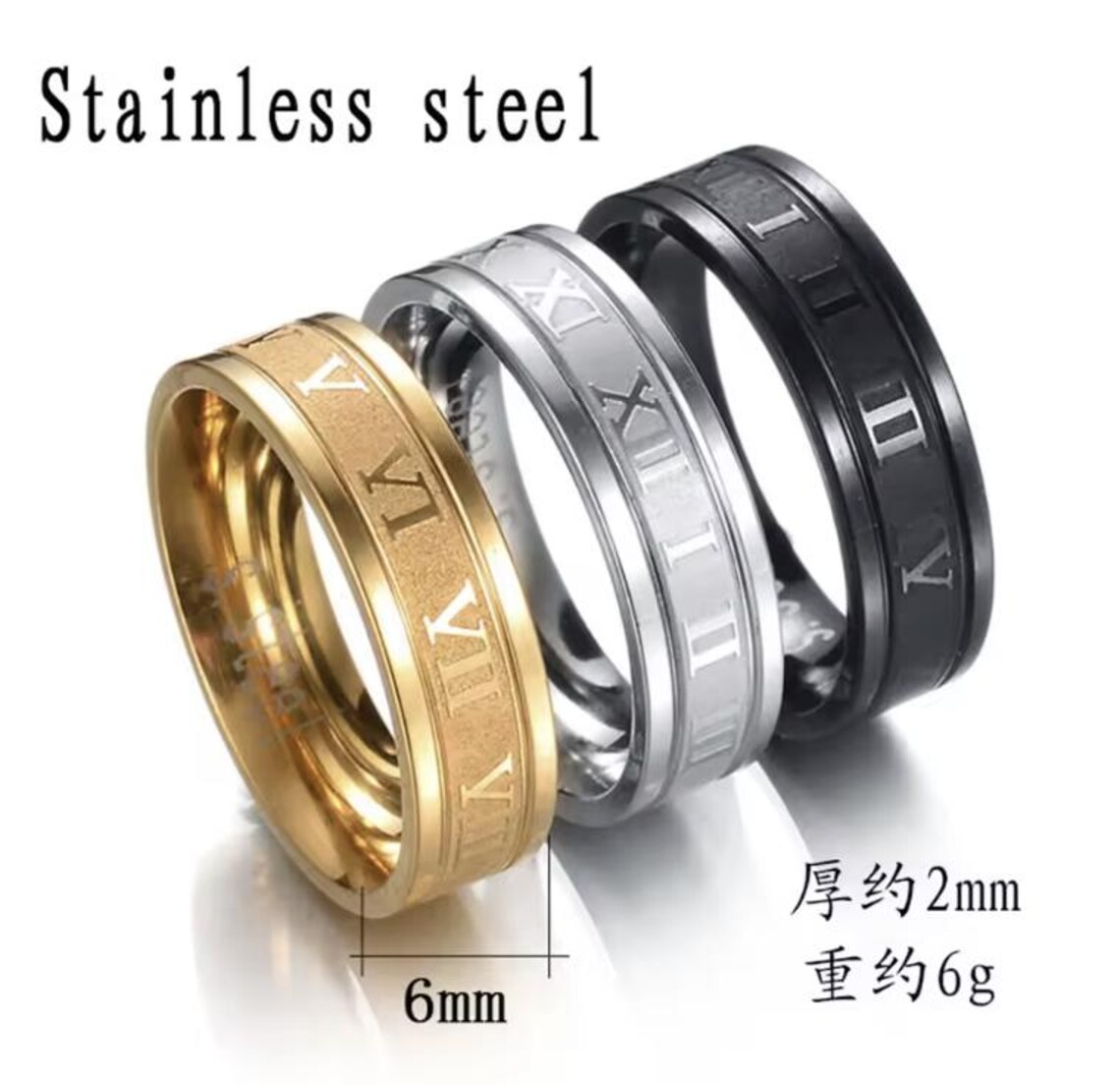 Roman Numeral Ring – Stainless Steel Spinner Ring for Men & Women ...
