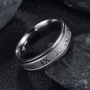 Roman Numeral Ring – Stainless Steel Spinner Ring for Men & Women ...
