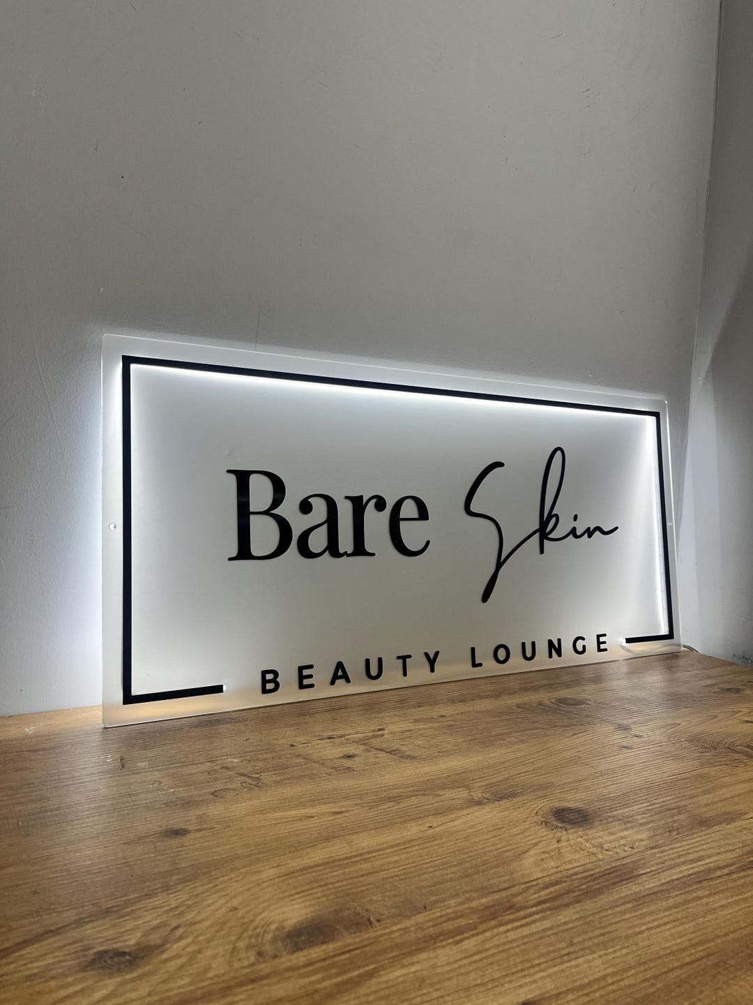 Frosted Acrylic Rectangle Custom Neon Sign, Backlit Acrylic Sign ...