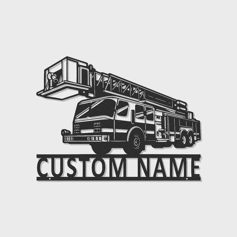 Custom Fire Truck LED Metal Sign | Personalized Firefighter Wall Art ...
