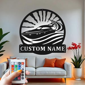 Custom Boat Metal Wall Art: LED Nautical Decor, Yacht Gift - Etsy
