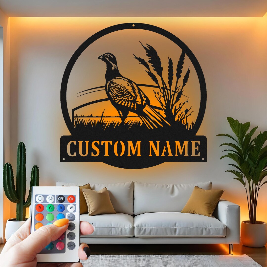 Custom Pheasant LED Metal Wall Art: Hunting Cabin Decor - Etsy