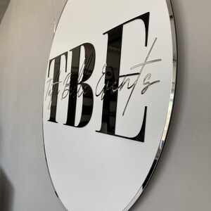 Business Round Mirror Logo Sign, Custom 3D Acrylic Sign, Modern Office ...