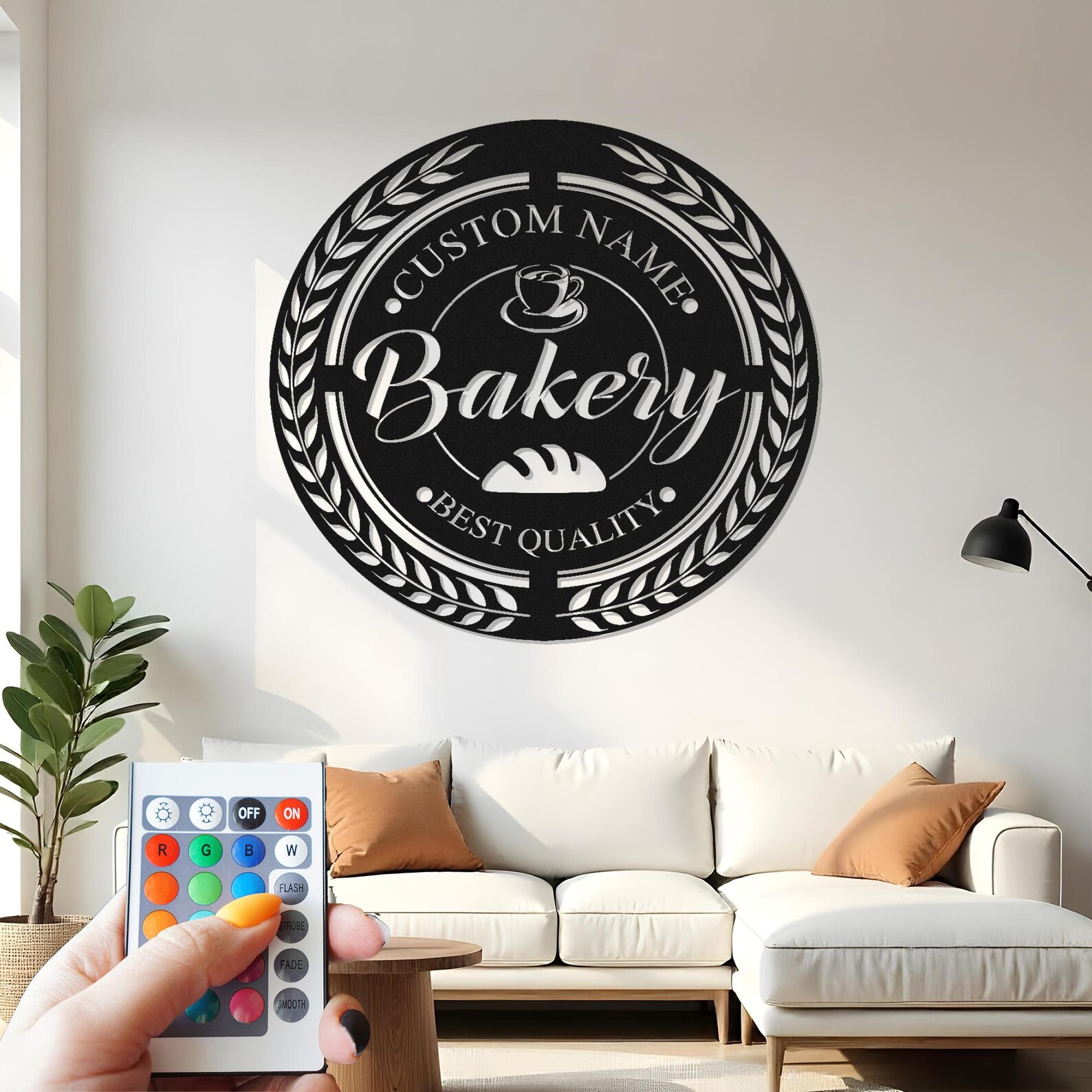 Custom Bakery LED Light Metal Wall Art: Personalized Kitchen Decor - Etsy