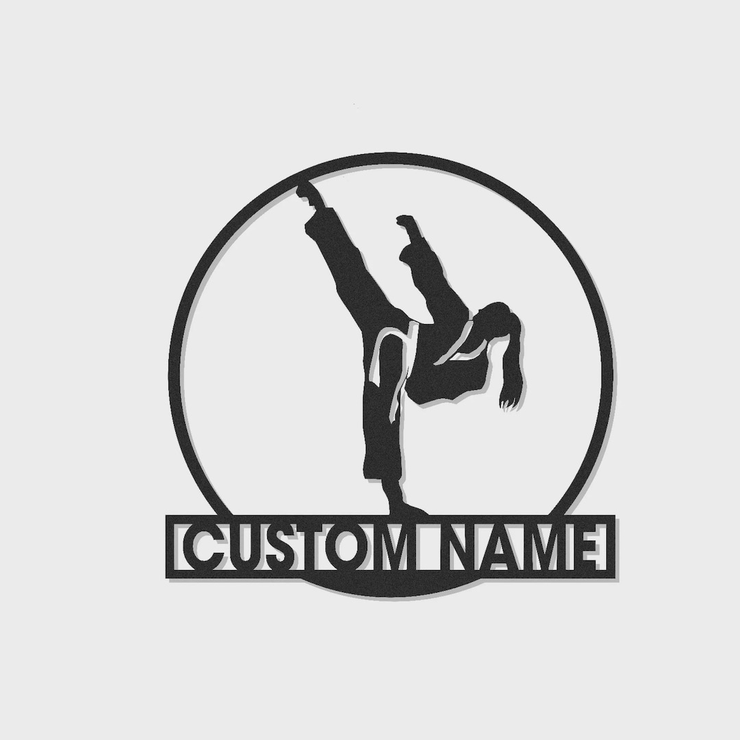 Custom Karate Kick LED Metal Wall Art: Personalized Martial Arts Decor ...