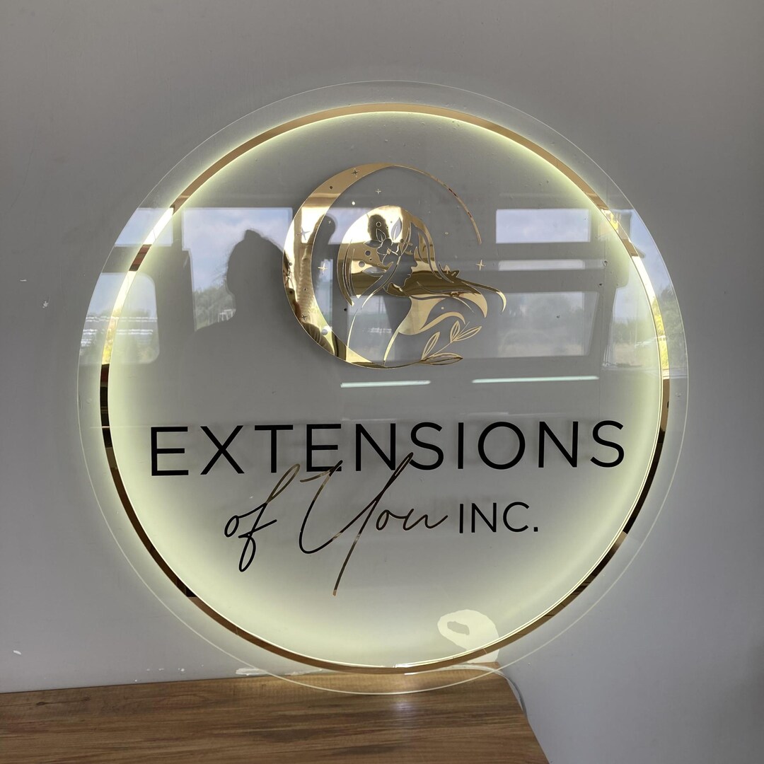 Custom Round Logo Sign, Business Custom 3D Backlit Sign, Personalized ...