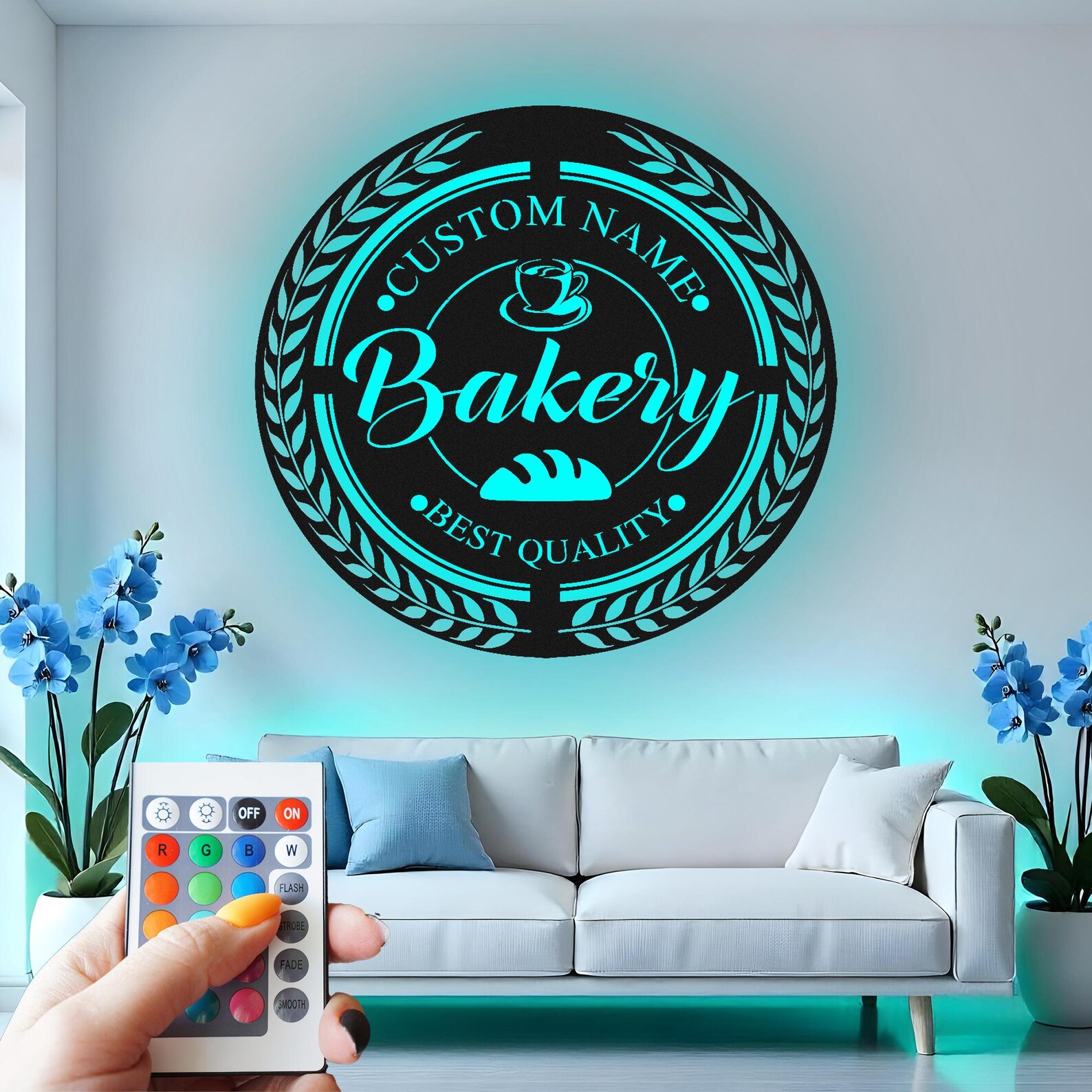 Custom Bakery LED Light Metal Wall Art: Personalized Kitchen Decor - Etsy