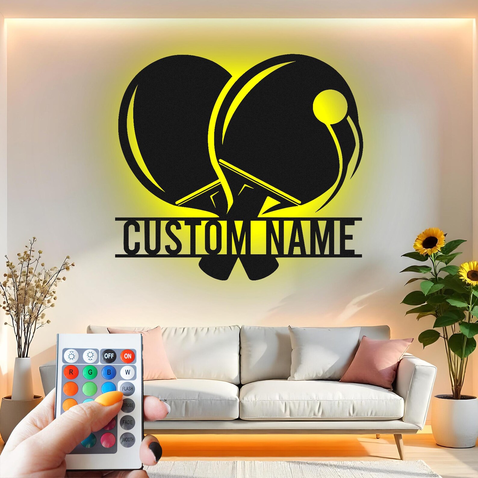Custom LED Ping Pong Metal Wall Art: Personalized Game Room Decor - Etsy