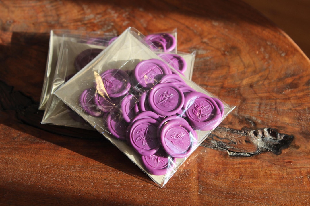 Plum Purple Hand-poured Wax Seal Stamps With Self-adhesive - Etsy