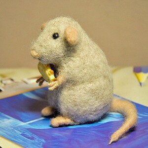 Grey Wool Mouse, Needlefelted Handmade Toy - Gift Idea - Eco-friendly ...