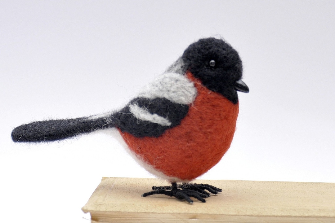 Handmade Felted Wool Bird Bullfinch - Etsy