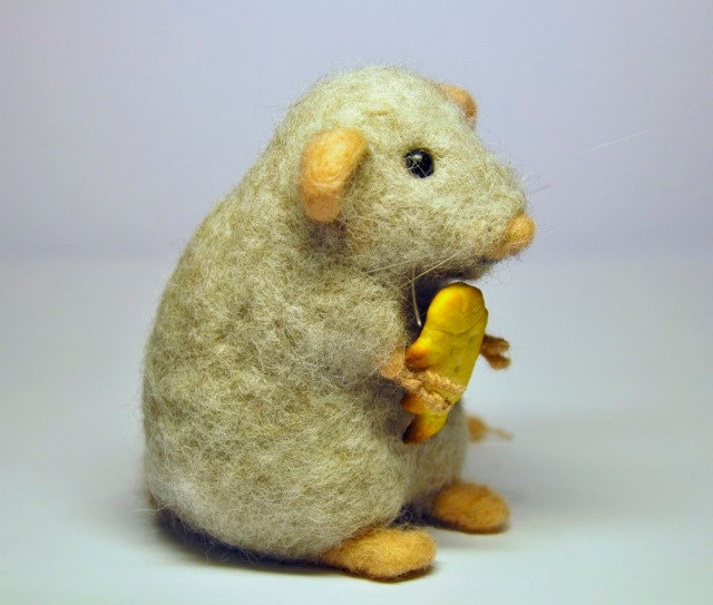 Grey Wool Mouse, Needlefelted Handmade Toy - Gift Idea - Eco-friendly ...