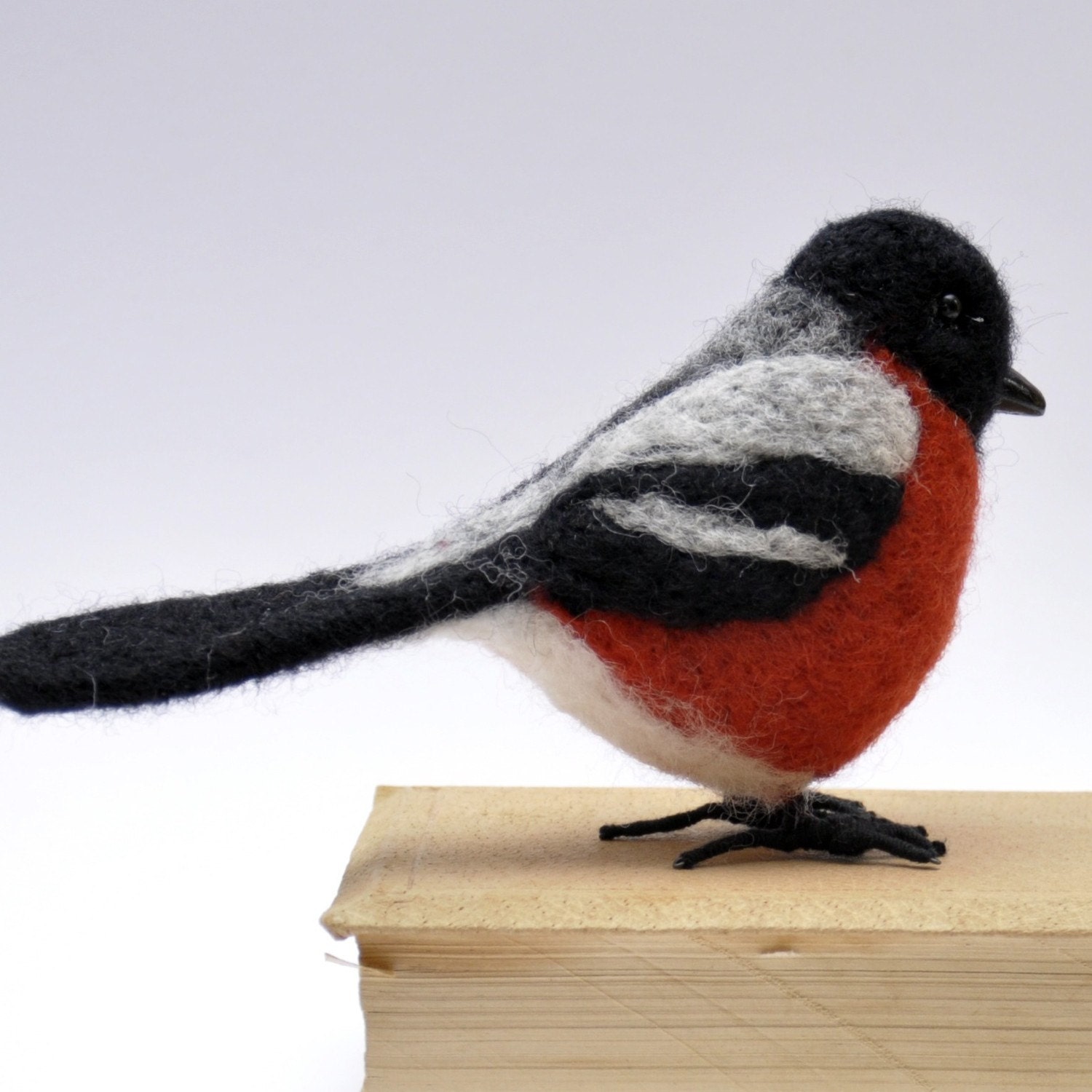 Handmade Felted Wool Bird Bullfinch - Etsy