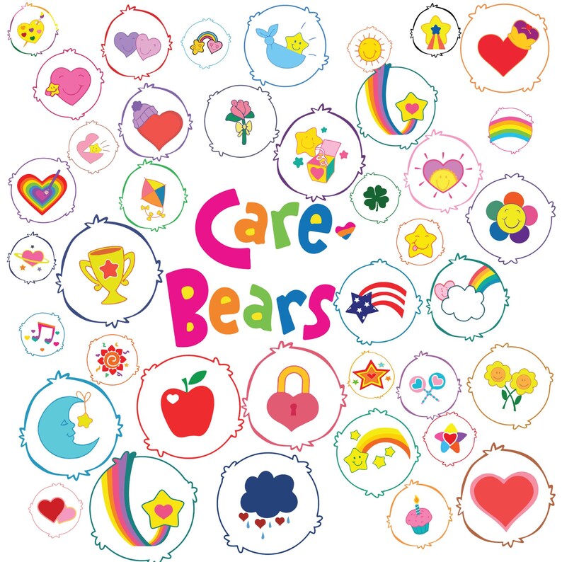 Care Bears Png Bundle, Care Bear SVG Bundle, Care Bears Png, Care Bear ...
