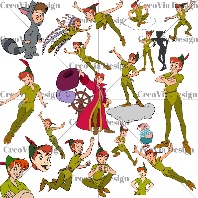 Peter Pan Svg Bundle, Peter Pan Svg, Peter Pan Png, Tinkerbell Png ...