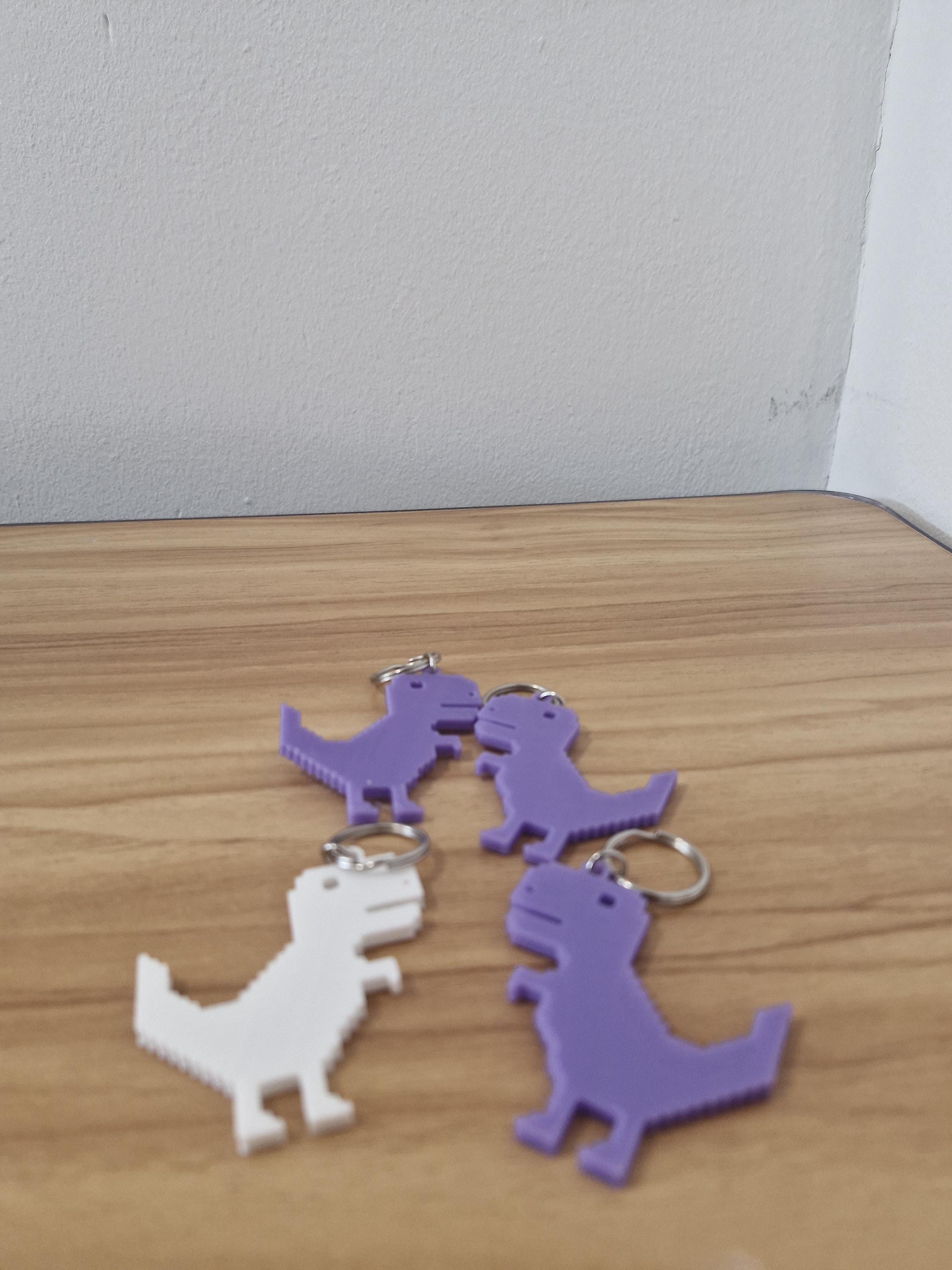 Pixel T-rex Keychain - Etsy