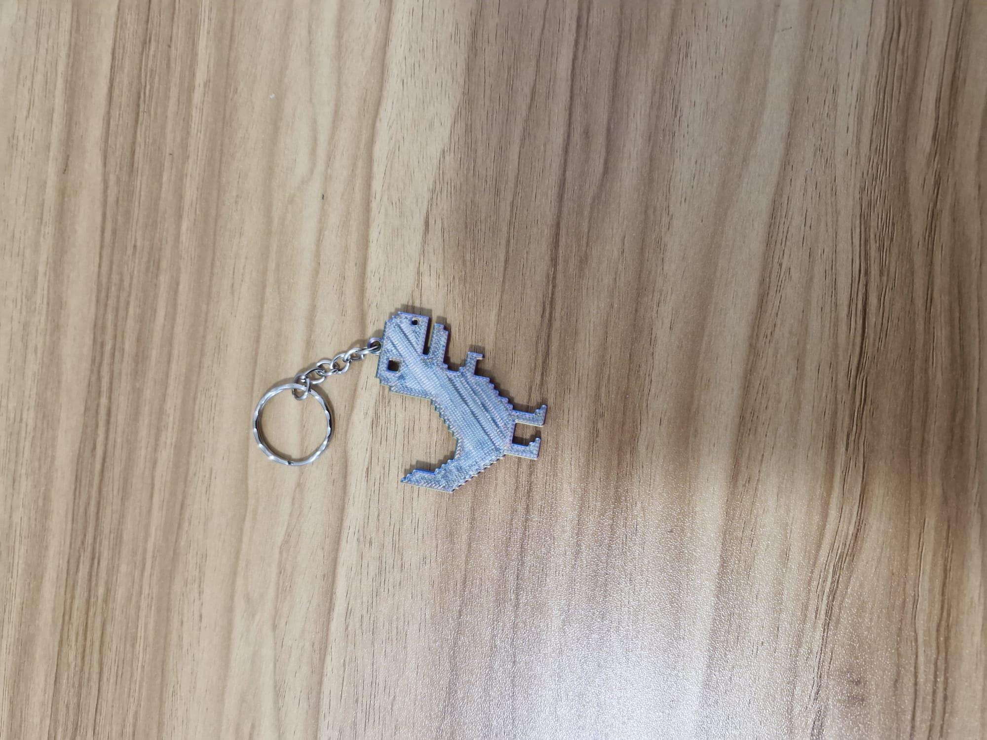 Pixel T-rex Keychain - Etsy