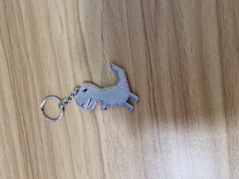Pixel T-rex Keychain - Etsy
