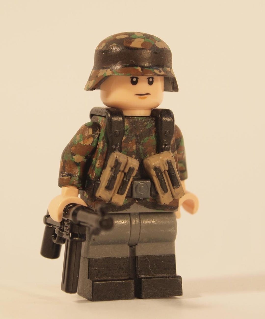 Custom Hand Painted LEGO WW2 German Soldier MP40. Original LEGO Head ...
