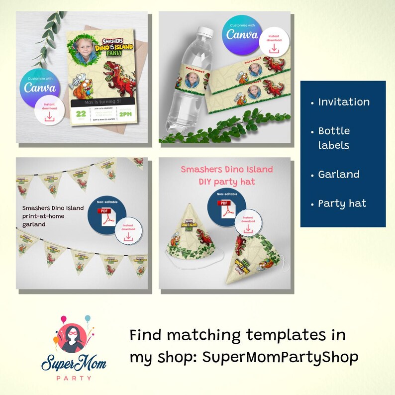 Smashers Dino Island (zuru) Birthday Garland I DIY Garland I Print at ...