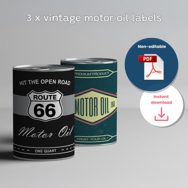 Motor Oil Can Labels - Etsy