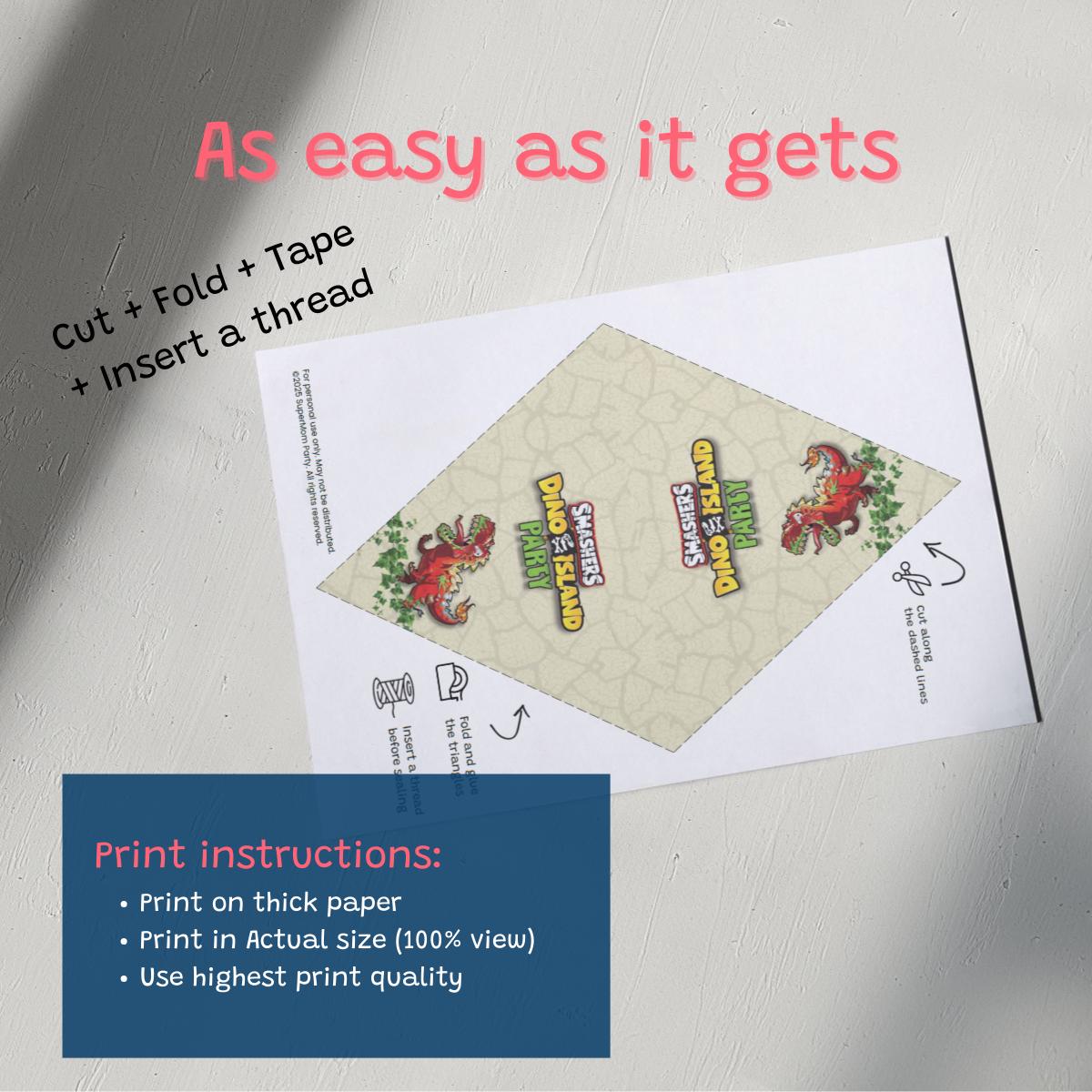 Smashers Dino Island (zuru) Birthday Garland I DIY Garland I Print at ...