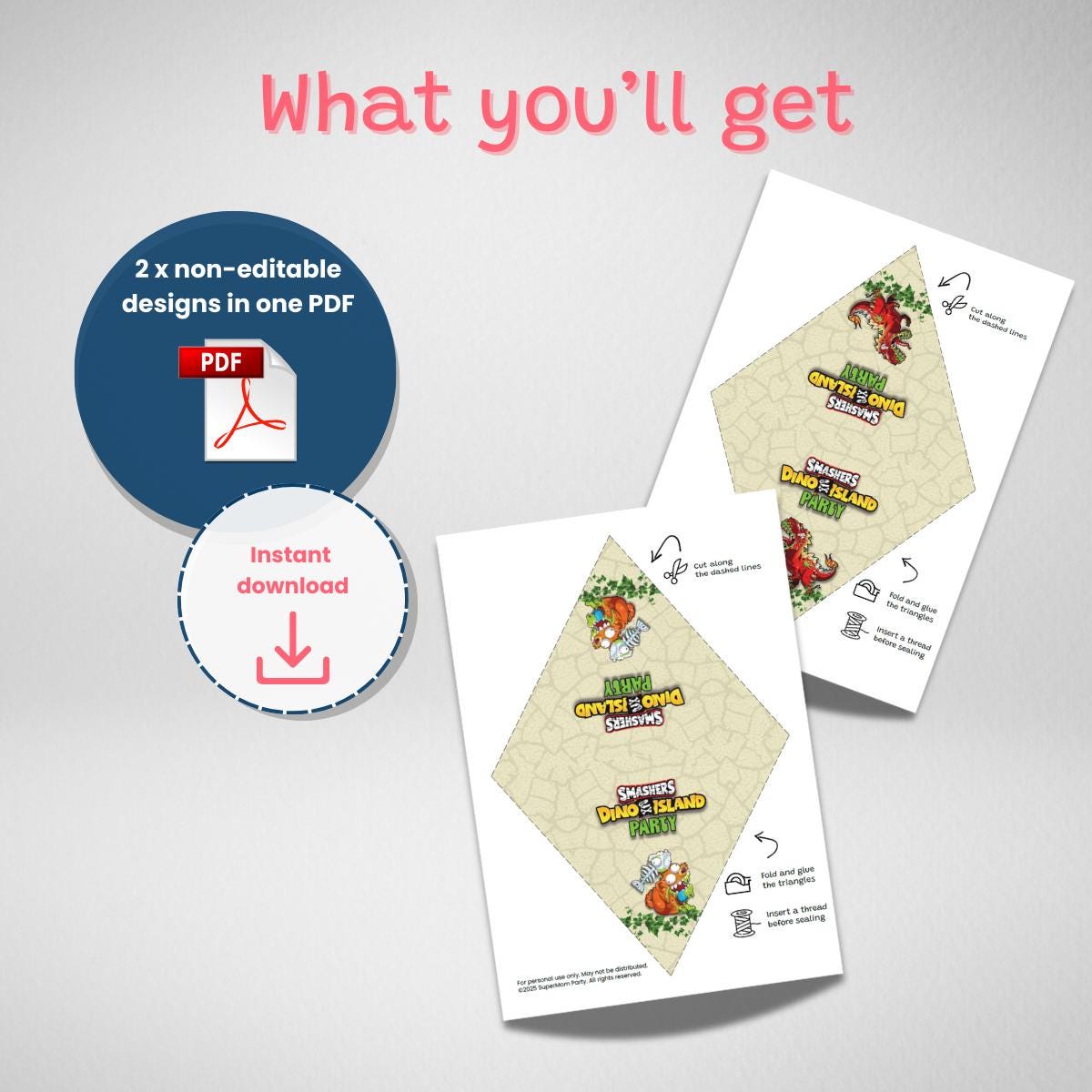 Smashers Dino Island (zuru) Birthday Garland I DIY Garland I Print at ...