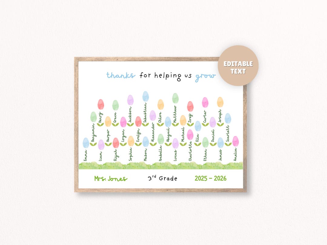 Editable Teacher Appreciation Fingerprint Gift, Daycare Appreciation ...