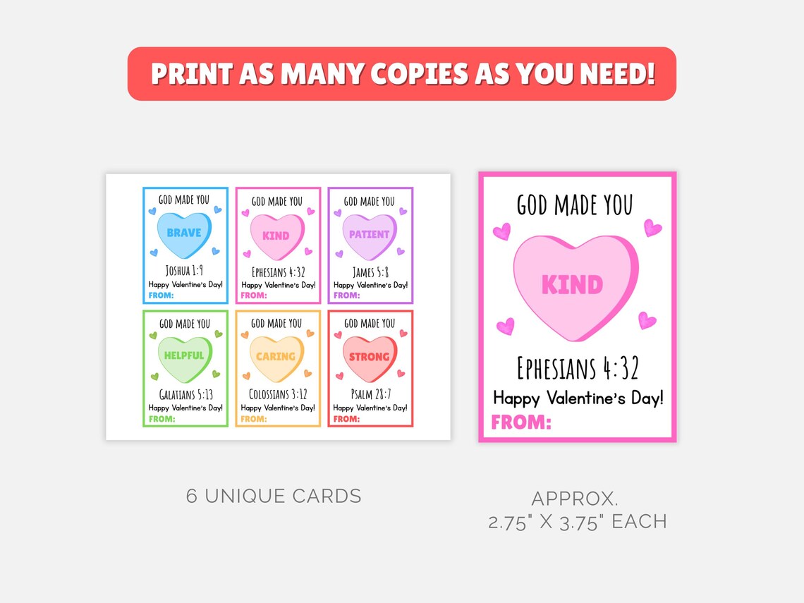 Printable Christian Valentine Cards, Church Valentine Cards, Bible ...