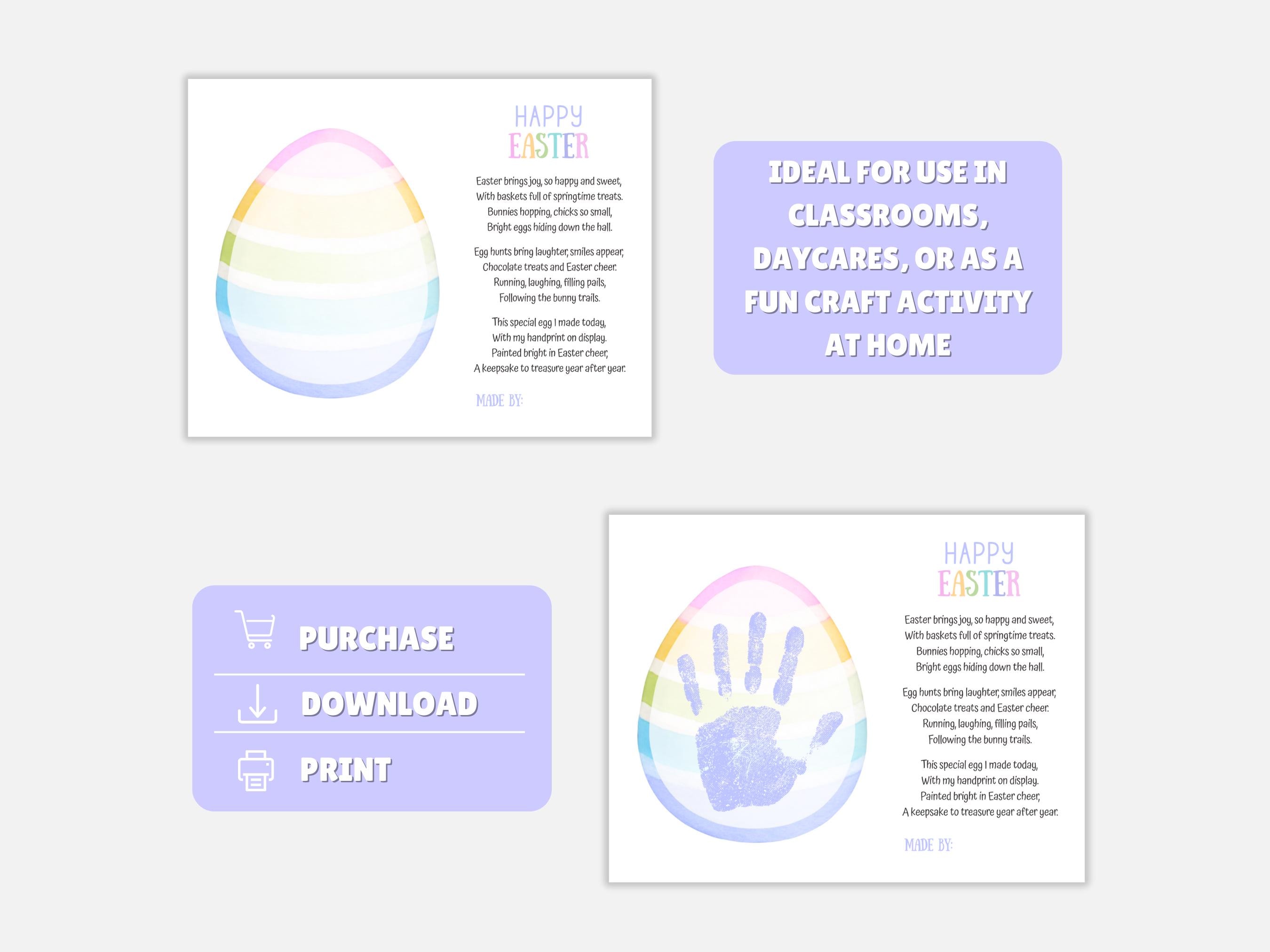 Easter Handprint, Handprint Poem Craft, Handprint Easter Art, Easter ...