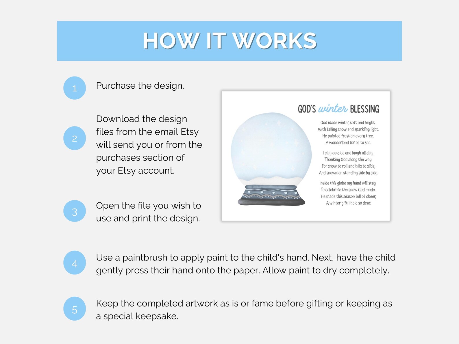 Christian Snow Globe Handprint Poem, Winter Handprint, Religious ...