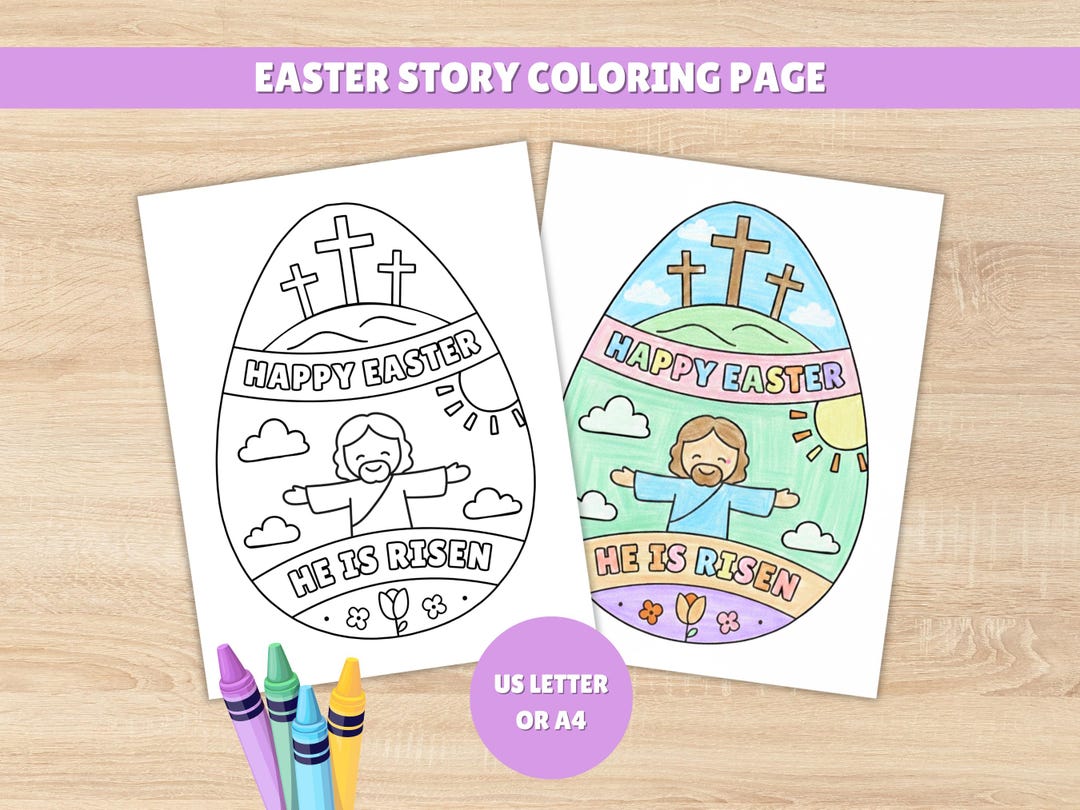 He is Risen Coloring, Easter Egg Coloring, Easter Story Lesson, Sunday ...