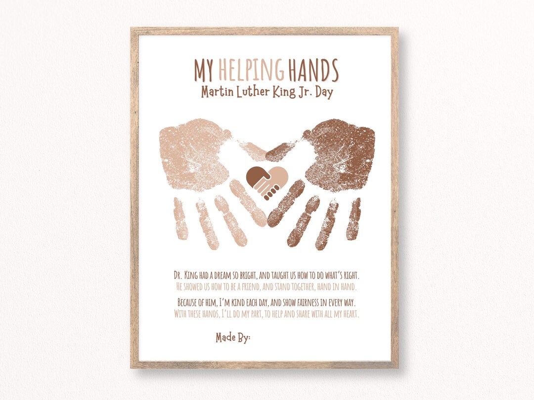 MLK Day Handprint Poem, MLK Handprint Craft, MLK Day Activities ...