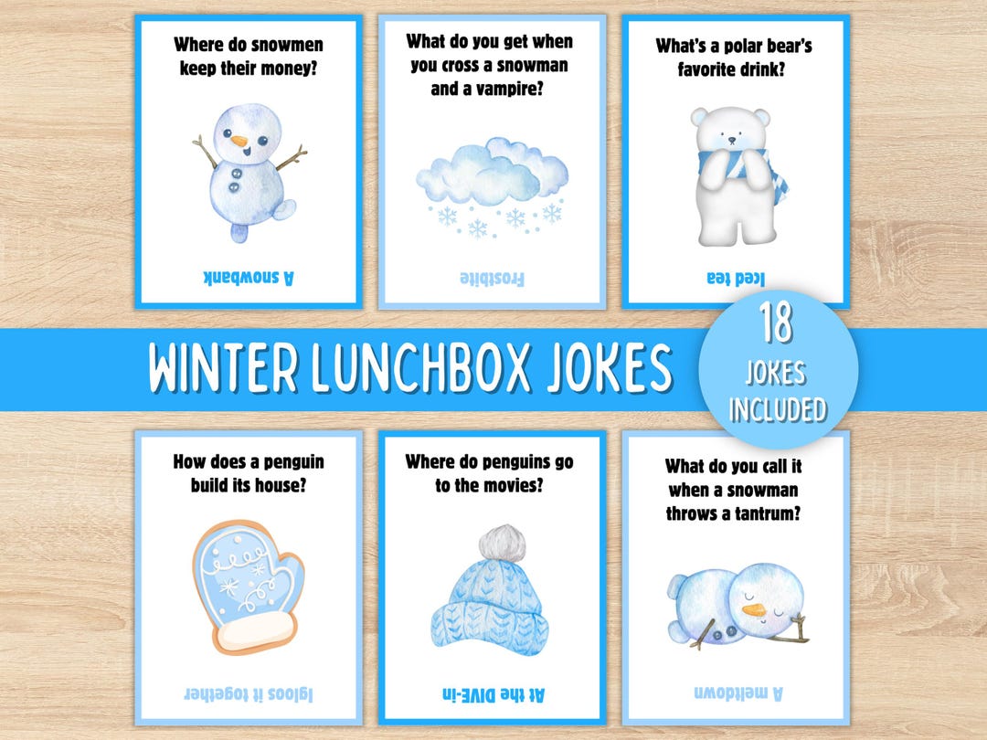 Winter Lunchbox Jokes, Printable Lunch Jokes, Kids Lunchbox Jokes ...