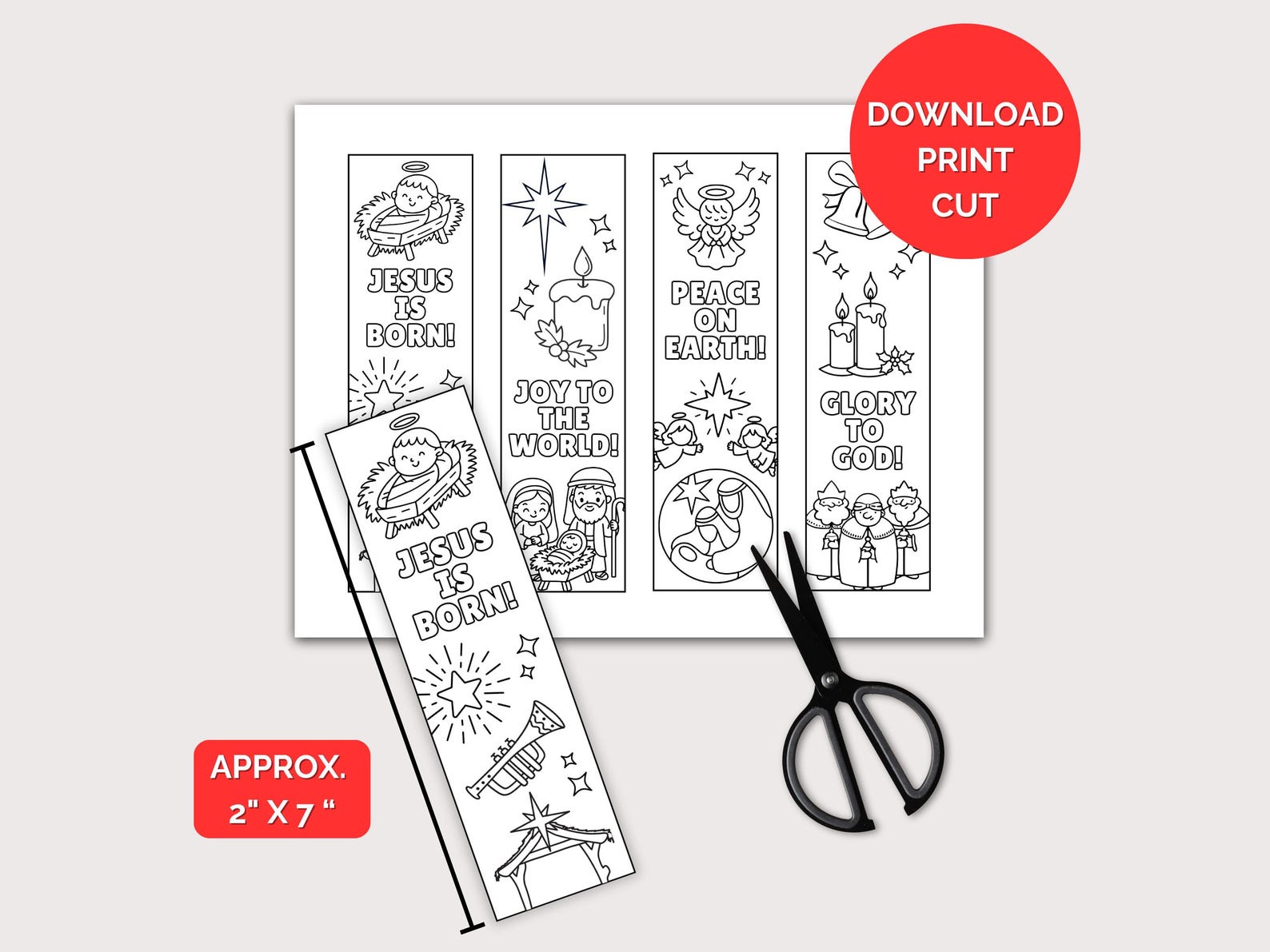Nativity Coloring Bookmarks, Nativity Activity, Sunday School Activity ...
