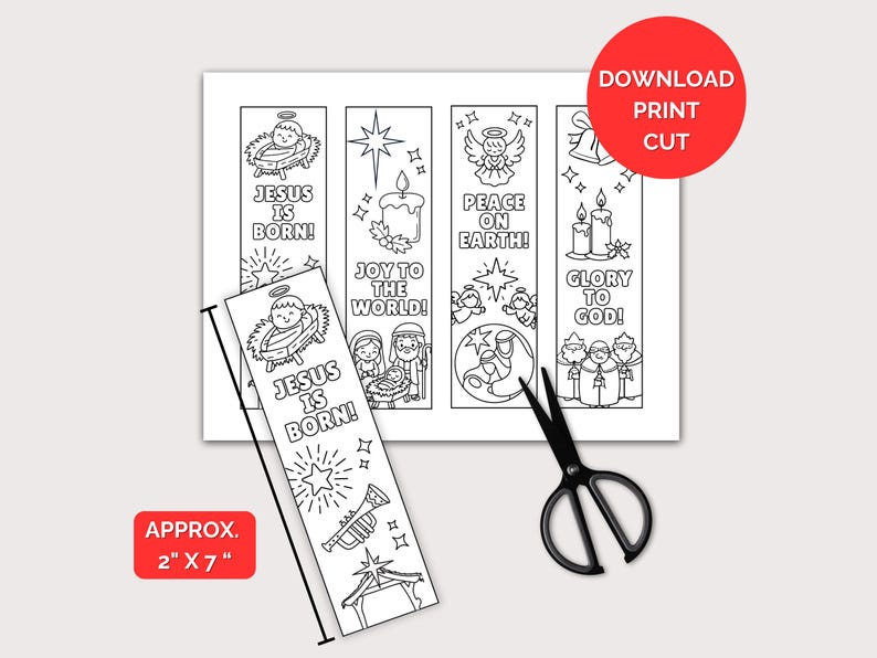 Nativity Coloring Bookmarks, Nativity Activity, Sunday School Activity ...