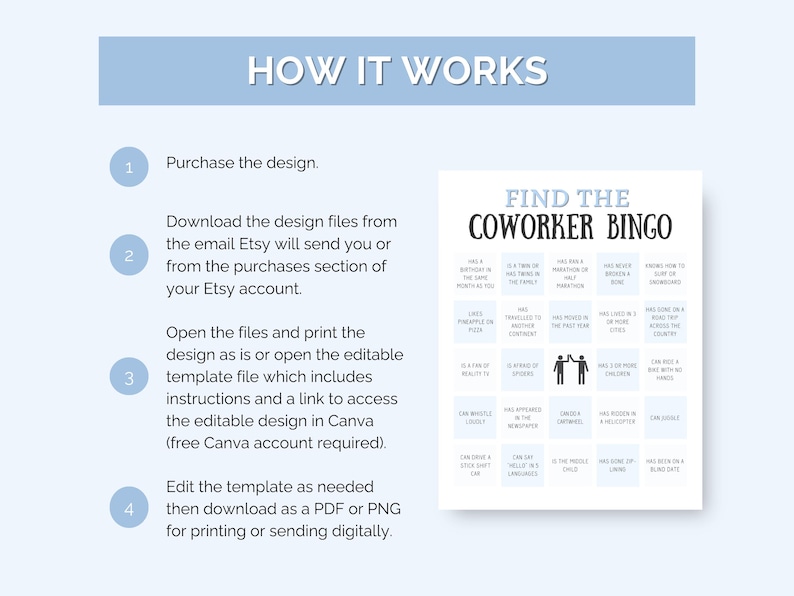 Coworker Bingo, Employee Bingo, Workplace Bingo, Office Bingo, Employee ...