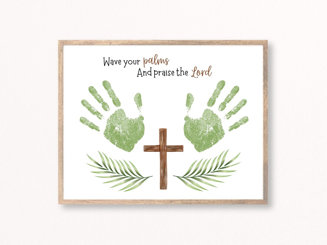 Palm Sunday Craft, Easter Handprint, Holy Week Printable, Easter Story ...