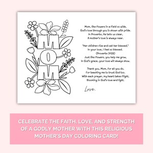 Sunday School Mothers Day Craft, Mothers Day Coloring Card, Mothers Day ...