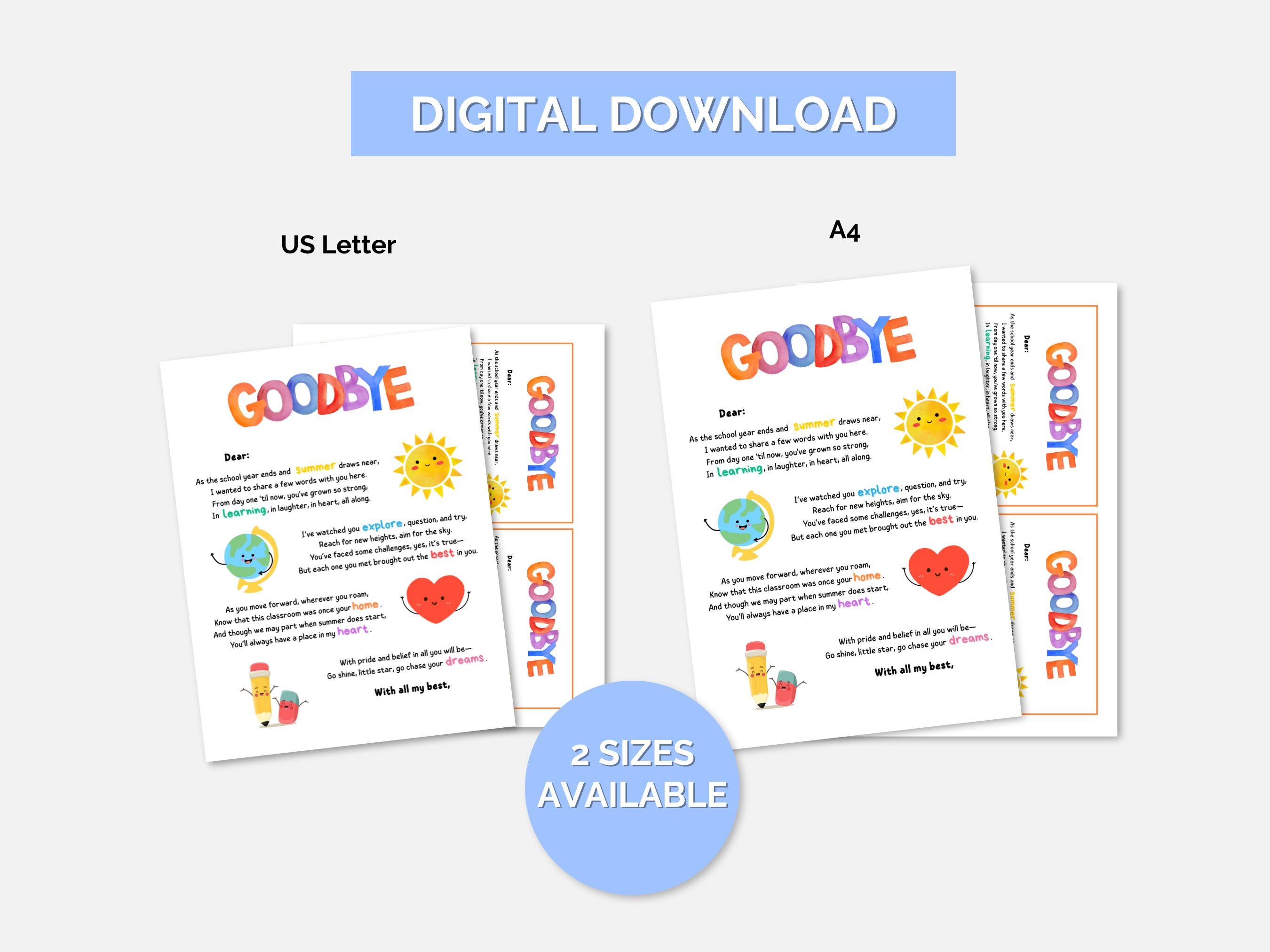 End of Year Poem From Teacher, End of Year Letter to Students, End of ...