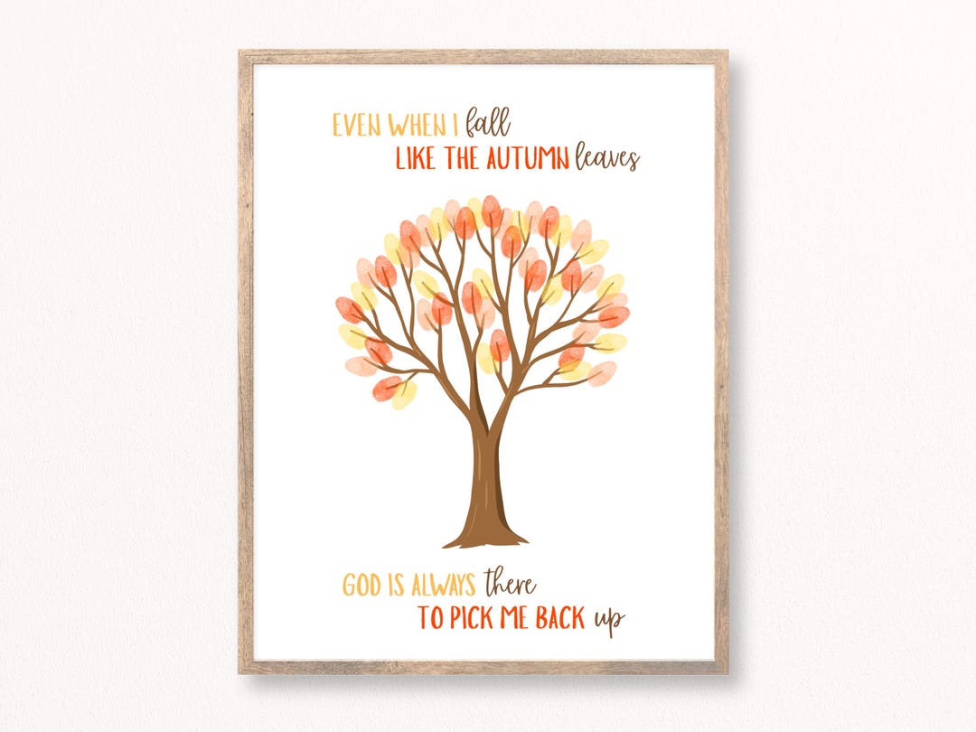 Fall Sunday School Fingerprint Craft, Christian Fall Craft, Autumn ...