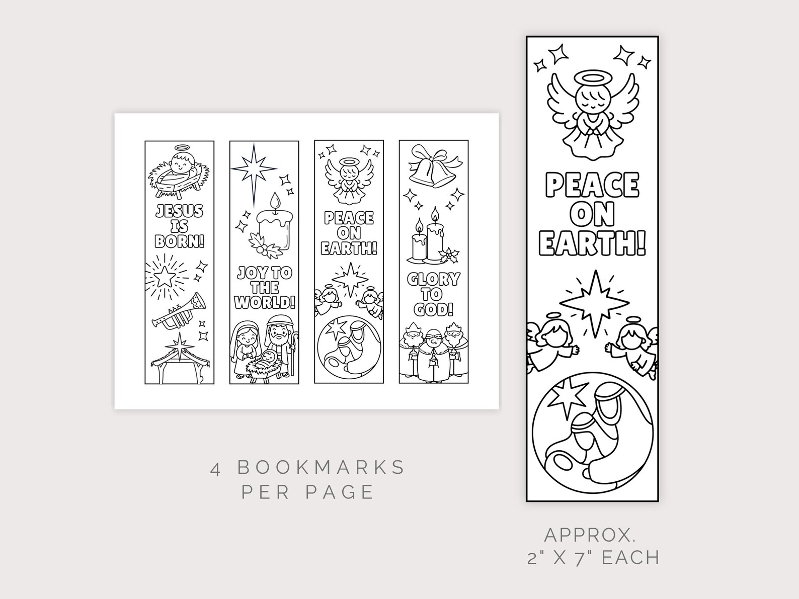 Nativity Coloring Bookmarks, Nativity Activity, Sunday School Activity ...