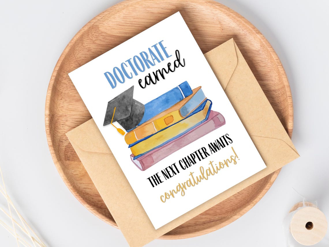 Printable Doctoral Graduation Card, Graduation Cards Doctorate, Phd ...