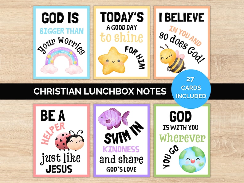 Christian Lunchbox Notes, Backpack Blessing, Lunchbox Cards Kids, Bible ...