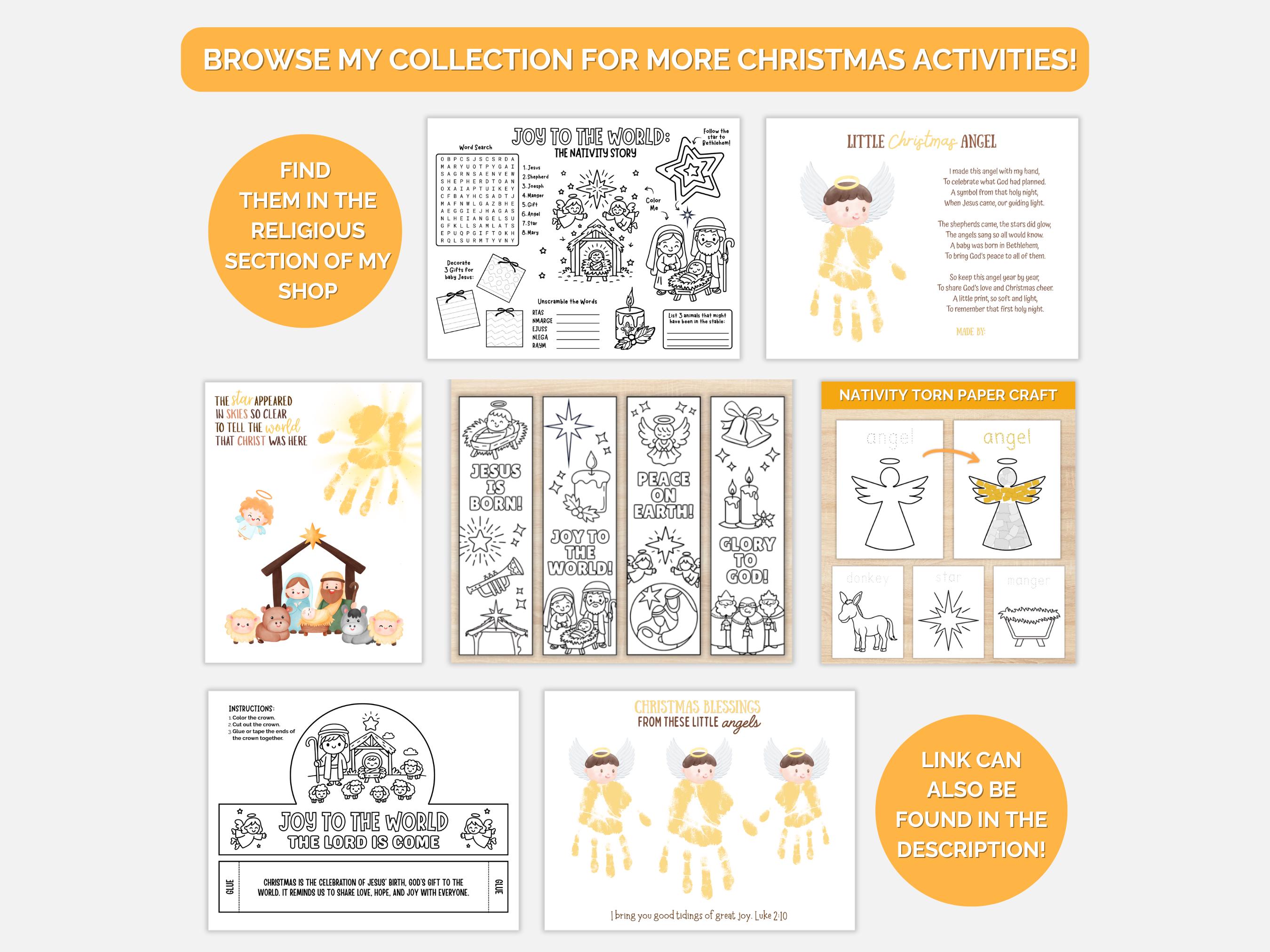 Nativity Coloring Bookmarks, Nativity Activity, Sunday School Activity ...