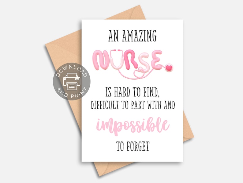 Printable Nurse Retirement Card, Nurse Leaving, Nurse Retiring Card ...