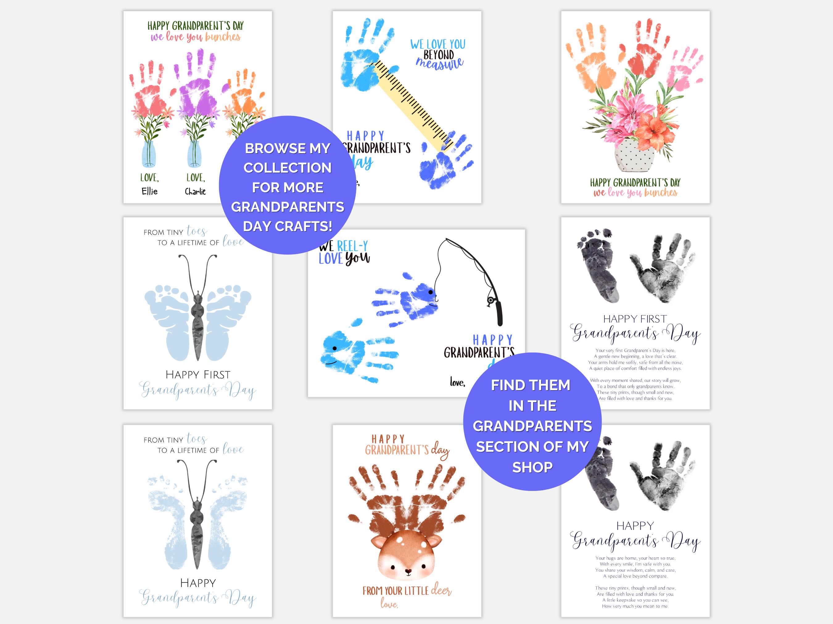 Grandparents Day Handprint From Two Kids, Grandparents Day Toddler ...