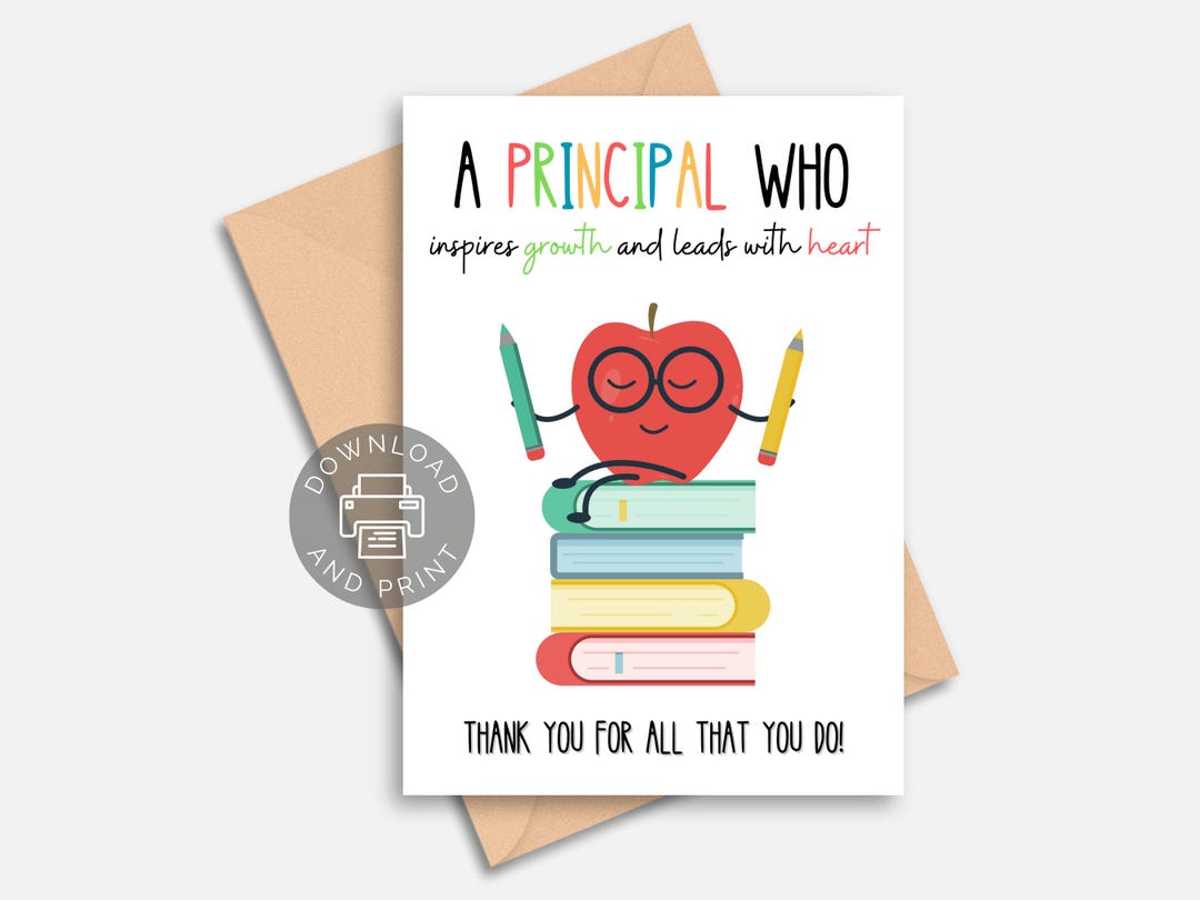 Printable Principal Card, Principal Thank You, Principals Day ...