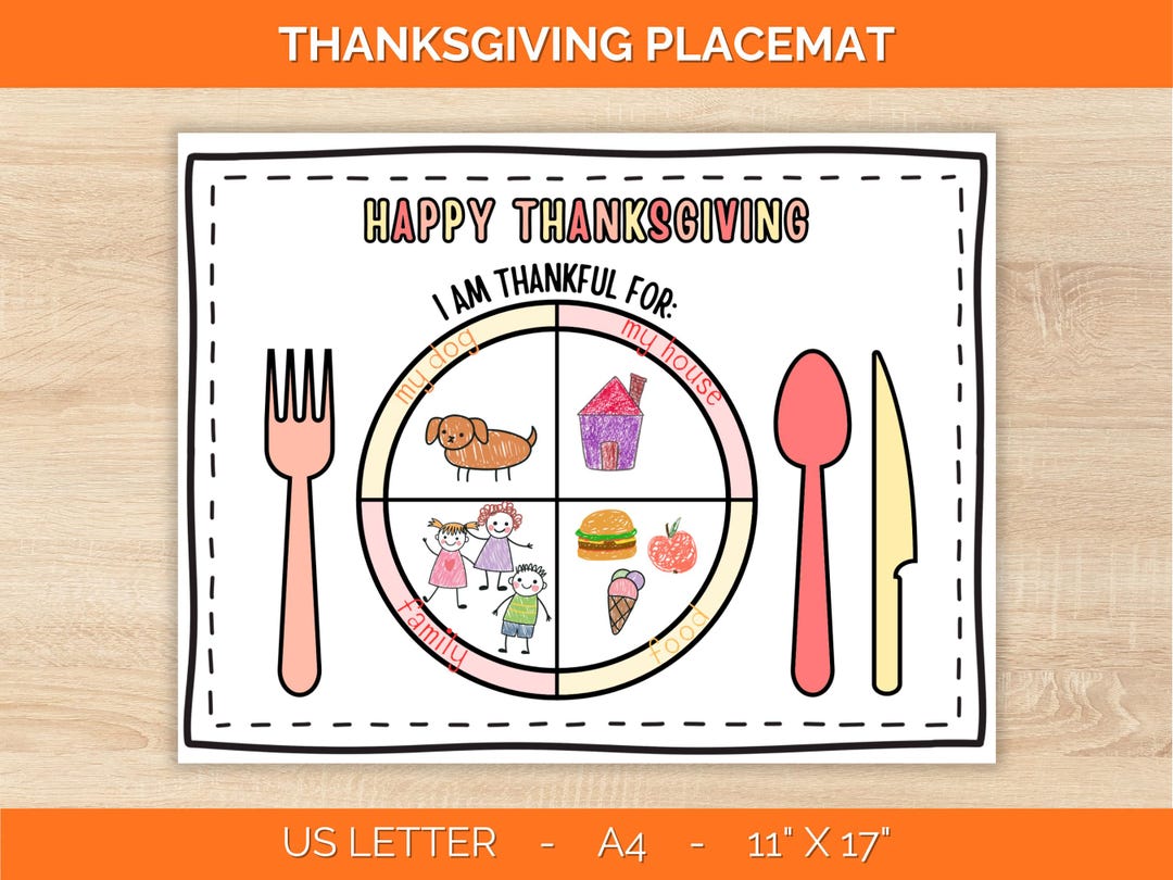 Thanksgiving Placemat Activity, Homeschool Thanksgiving Activity ...
