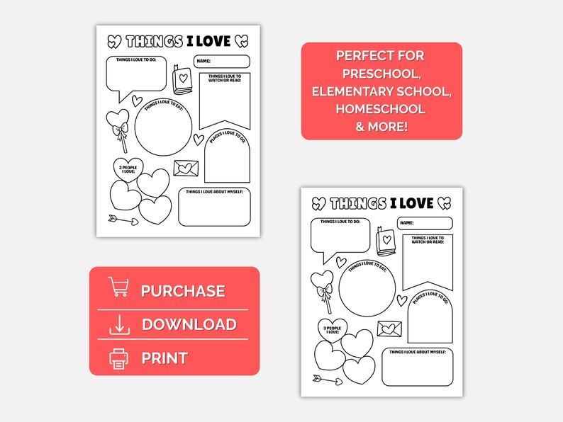 Valentines Worksheet, Homeschool Valentines Activity, Kindergarten ...